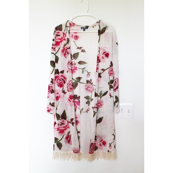 Freshman | Jackets & Coats | Freshman Floral Long Sleeve Duster Cover ...